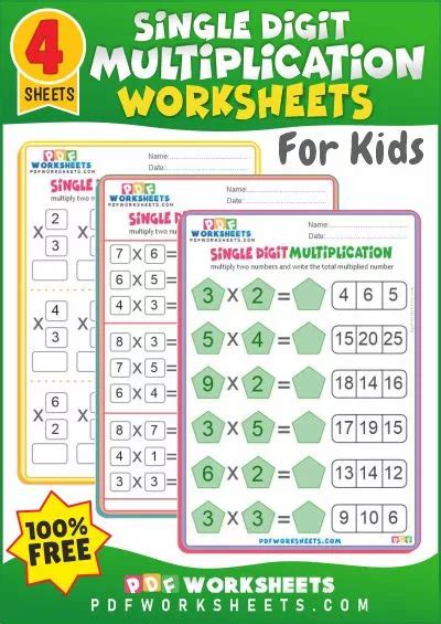 Single Digit Multiplication Pdf Worksheets Download