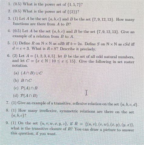 solved 1 0 5 what is the power set of {1 5 7 2 0 5