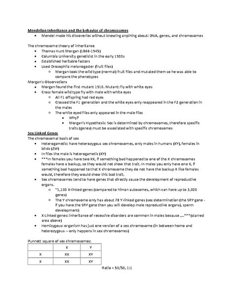 Lecture 26 Notes Mendelian Inheritance And The Behavior Of