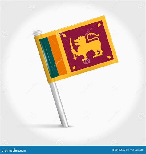 Sri Lanka Map Pin Flag 3d Realistic Vector Illustration Stock Vector