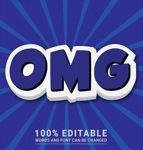 Premium Vector | Omg editable text effect vector