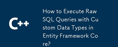 How To Execute Raw Sql Queries With Custom Data Types In Entity
