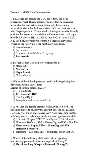 Ancc Questions Pdf Anemia Headache