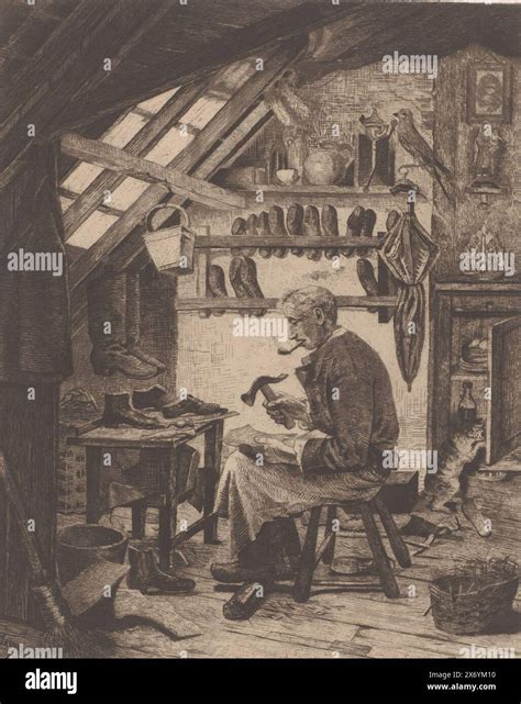 Shoemaker In His Workshop Print Print Maker Felix Hendrik De Jong Mentioned On Object