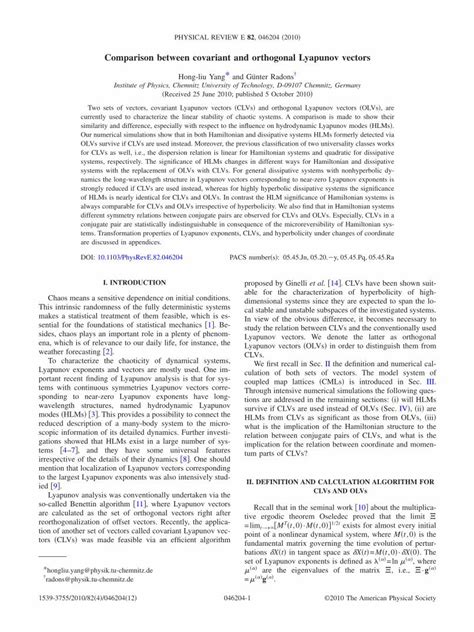pdf comparison between covariant and orthogonal lyapunov vectors