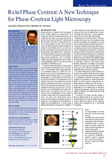 Phase Contrast Microscopy Pdf 86898 Piper Micro And Analysis 21 9 2007