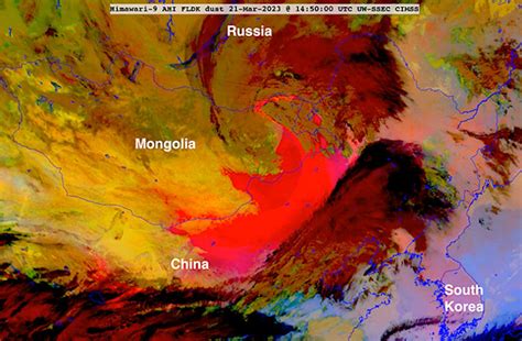 Stunning Satellite Images Asian Dust Storm Revealed