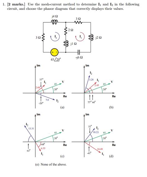 solved use the mesh current method to determine i1 and i2 in
