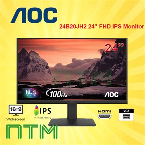 AOC B JH B B XH FHD IPS LED Monitor HDMI VGA IPS Panel Ms HZ Borderless