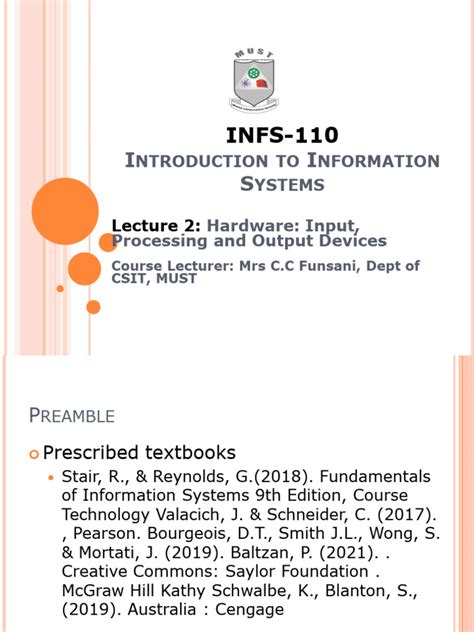 Infs 110 Lecture Notes 2 Pdf Computer Data Storage Central Processing Unit