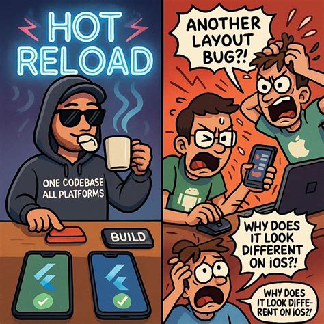 flutter androiddev iosdev mobiledev crossplatform devhumor