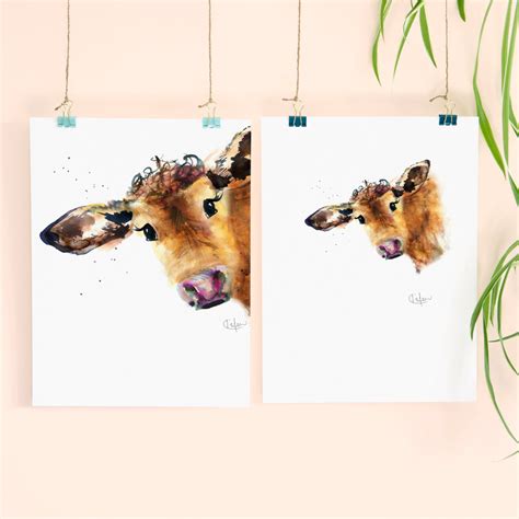 Inky Cow Illustration Print