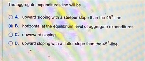 Solved The Aggregate Expenditures Line Will Bea ﻿upward