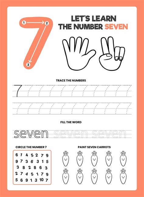 Free Vector Number Worksheet Template Numbers Prebabe Free