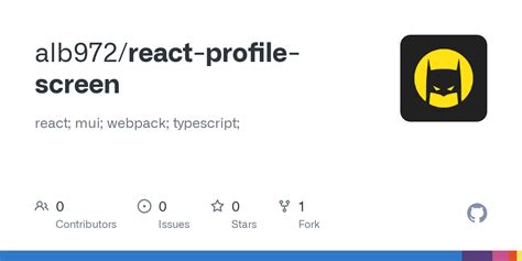 github alb972 react profile screen react mui webpack typescript