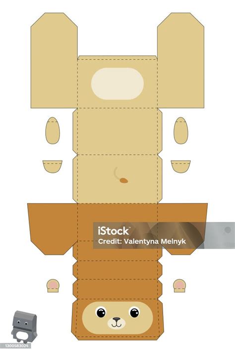 과자 사탕 작은 선물 빵집을위한 파티 호의 상자 사자 디자인 패키지 템플릿 어떤 목적을 위한 훌륭한 디자인 생일 베이비 샤워 벡터 스톡 일러스트레이션입니다 0명에 대한 스톡