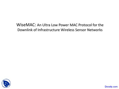 Wireless Sensor Networks Advanced Computer Networks Lecture Slides