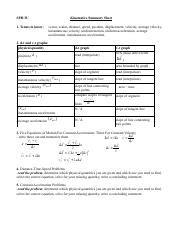 Kinematics Equations Graphs And Problem Solving Course Hero