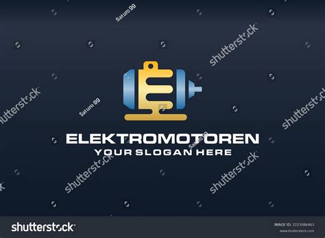 Electric Motor Logo On Dark Background Stock Vector Royalty Free