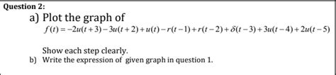 solved question 2 a plot the graph of f t u t u t u t r t