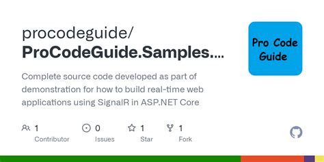 github procodeguide procodeguide samples signalr6 complete source