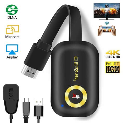 4k Wifi 1080p Wireless Display Tv Dongle Adapter Hdmi Receiver Airplay Miracast