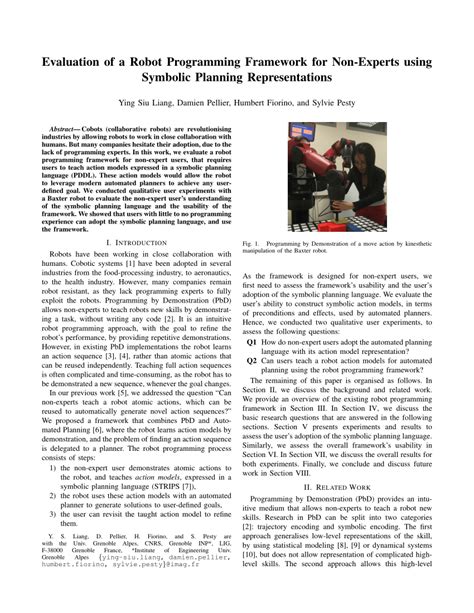 pdf evaluation of a robot programming framework for non experts using