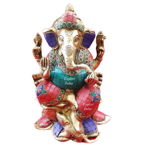 Buy Explore India Brass Chaturbhuj Ganesh With Weapons In Handlord