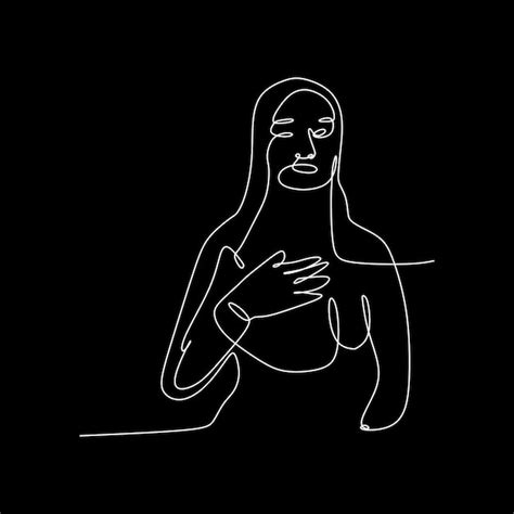 Непрерывная линия вектор красивая женщина иллюстрация Премиум векторы