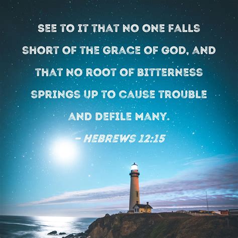 Hebrews 1215 See To It That No One Falls Short Of The Grace Of God