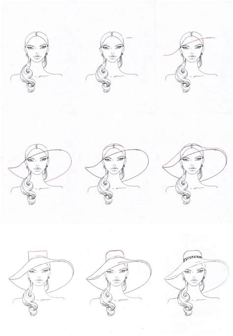 Step By Step Fashion Hat Drawing Tutorial