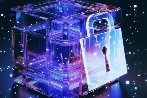 Premium Ai Image Futuristic 3d Padlock In A Glowing Digital Space