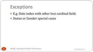 MySQL: Indexing for Better Performance | PDF | Databases | Computer Software and Applications