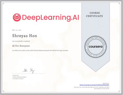 🤖 Thrilled To Complete The Ai For Everyone Course By Deeplearning Ai On Coursera Shreyas Hon