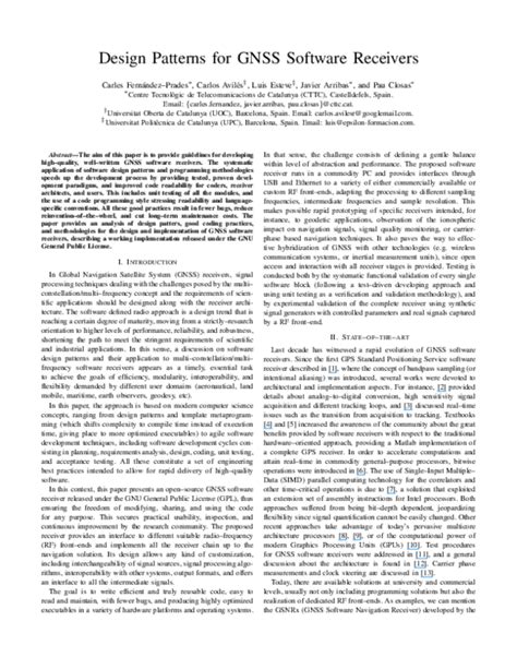 Pdf Design Patterns For Gnss Software Receivers