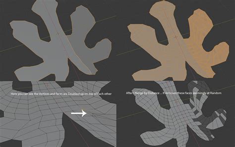 Modeling How Do I Remove Doubled Faces Merge By Distance Isn T Behaving Properly Blender