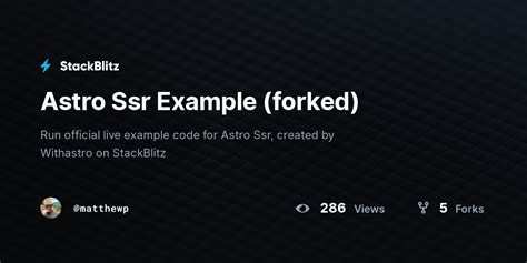 astro ssr example forked stackblitz