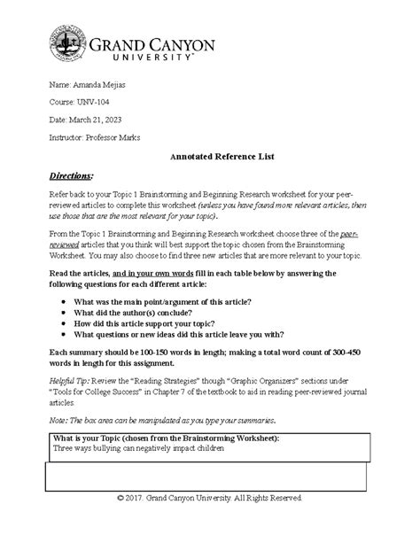 Annot Reference List Name Amanda Mejias Course Unv Date March 21 2023 Instructor
