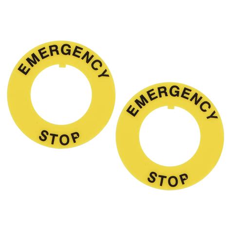 Uxcell 2pcs 22mm Inner Diameter Emergency Stop Sign For Push Button Switch Replacement 40mm Od
