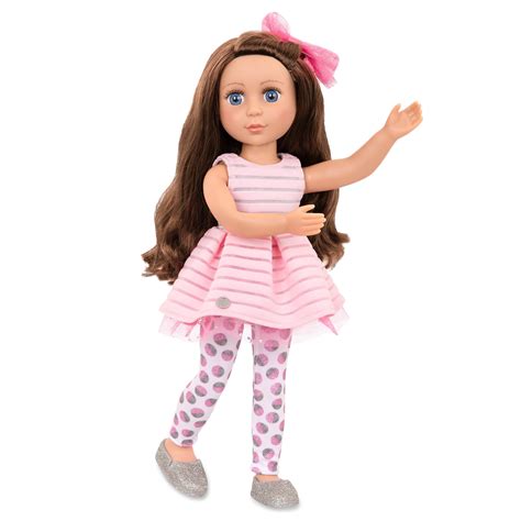 Bluebell14 Inch Posable Doll Brown Hair Blue Eyesglitter Girls
