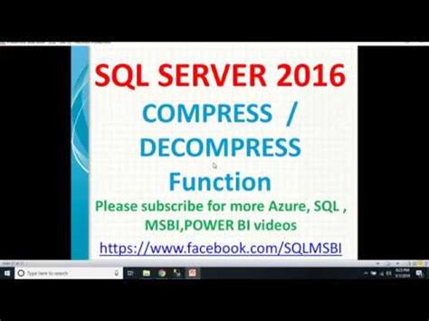 Compress And Decompress In SQL Server SQL Data Compress Data Decompress In Sql YouTube