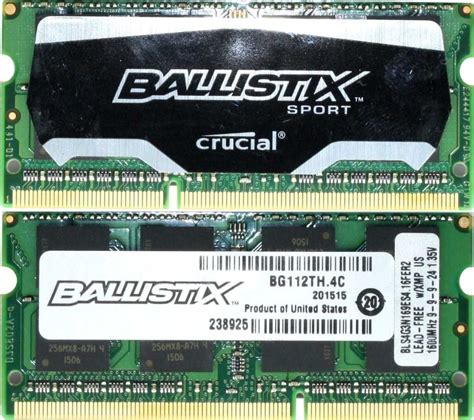 8gb 2x4gb So Dimm Ddr3l 1600mhz Samsung Crucial Hynix Elpida Micron