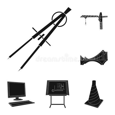 Architecture And Construction Black Icons In Set Collection For Design Architect And Equipment