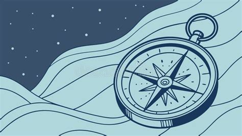 Compass In A Calm Sea Guiding Voyages At Dawn Vector Design Generative Ai Stock Vector