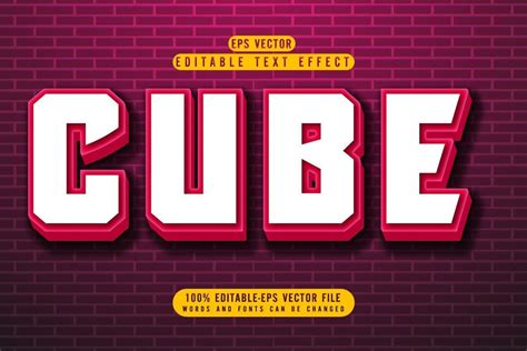 Editable Cube Text Effect Template Graphic By Truevector · Creative Fabrica