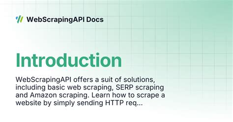 Introduction Webscrapingapi Docs