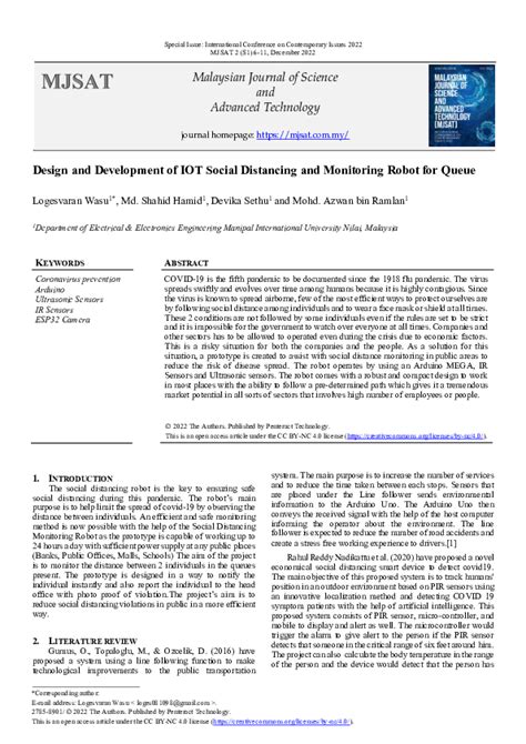 pdf design and development of iot social distancing and monitoring