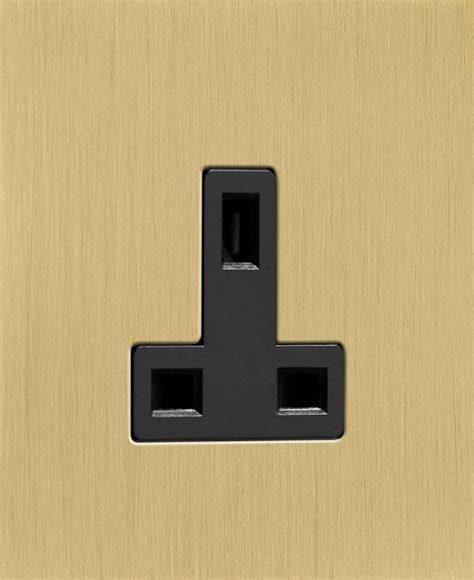 Plug Socket Without Switch Gold Brushed Brass Plug Socket