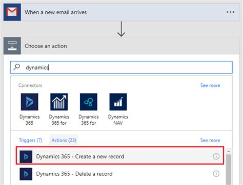 Microsoft Flow Create Record In Dynamics 365 Using Gmail Connector