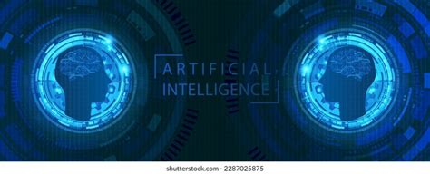 Ai Robot Banner Template Binary Coding Stock Vector Royalty Free